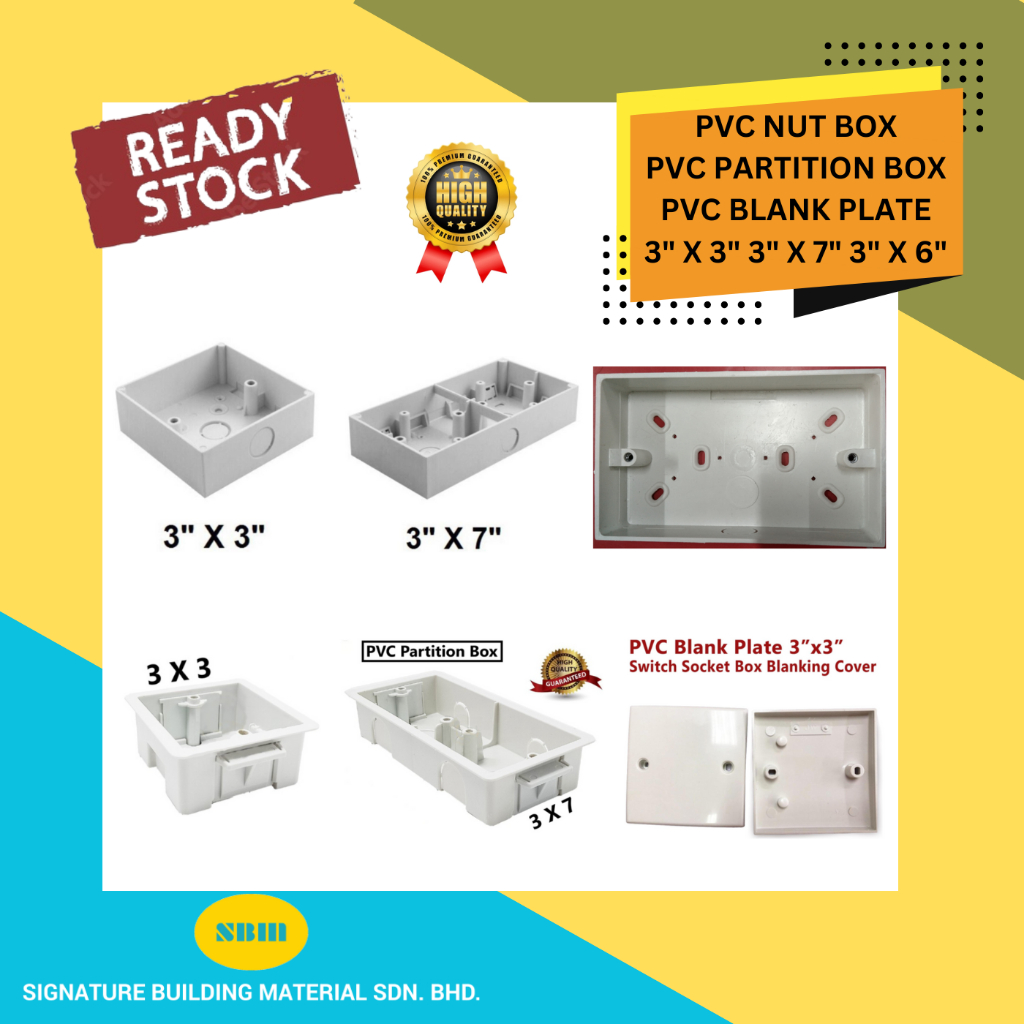 PVC Nut Box or PVC Back Box or Partition Box or PVC Blank Plate or 3 x ...