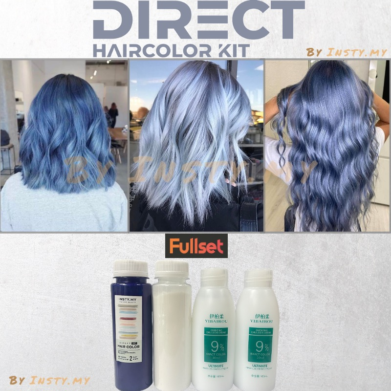 Direct ASHBLUE HairColor Kit(10minutes)100ml+Free Bleach&Peroxide(100ml ...