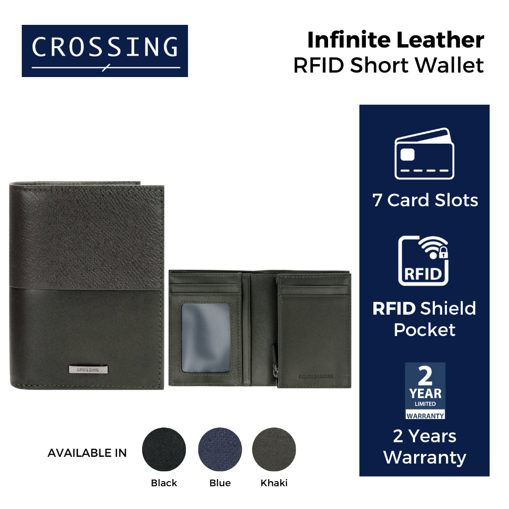 Crossing Infinite Short Leather Wallet With Coin Pouch RFID | Shopee ...