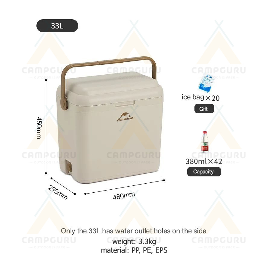 Naturehike Antibacterial Cooler Box Outdoor Insulation Incubator 9L 13L 24L 33L portable ice ...