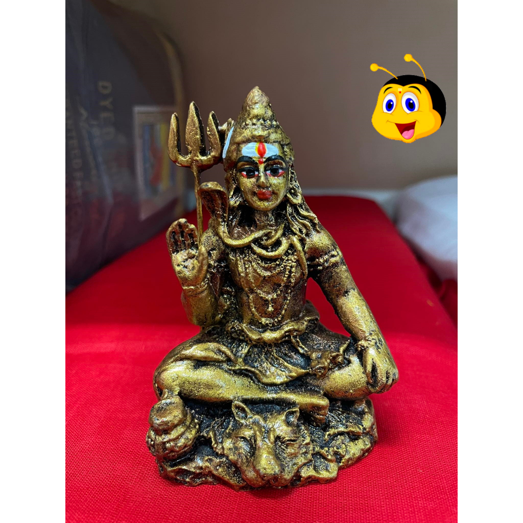 Big Lord Shiva Statue Figurine Blessing Sitting Pose Brass Color - Shri ...