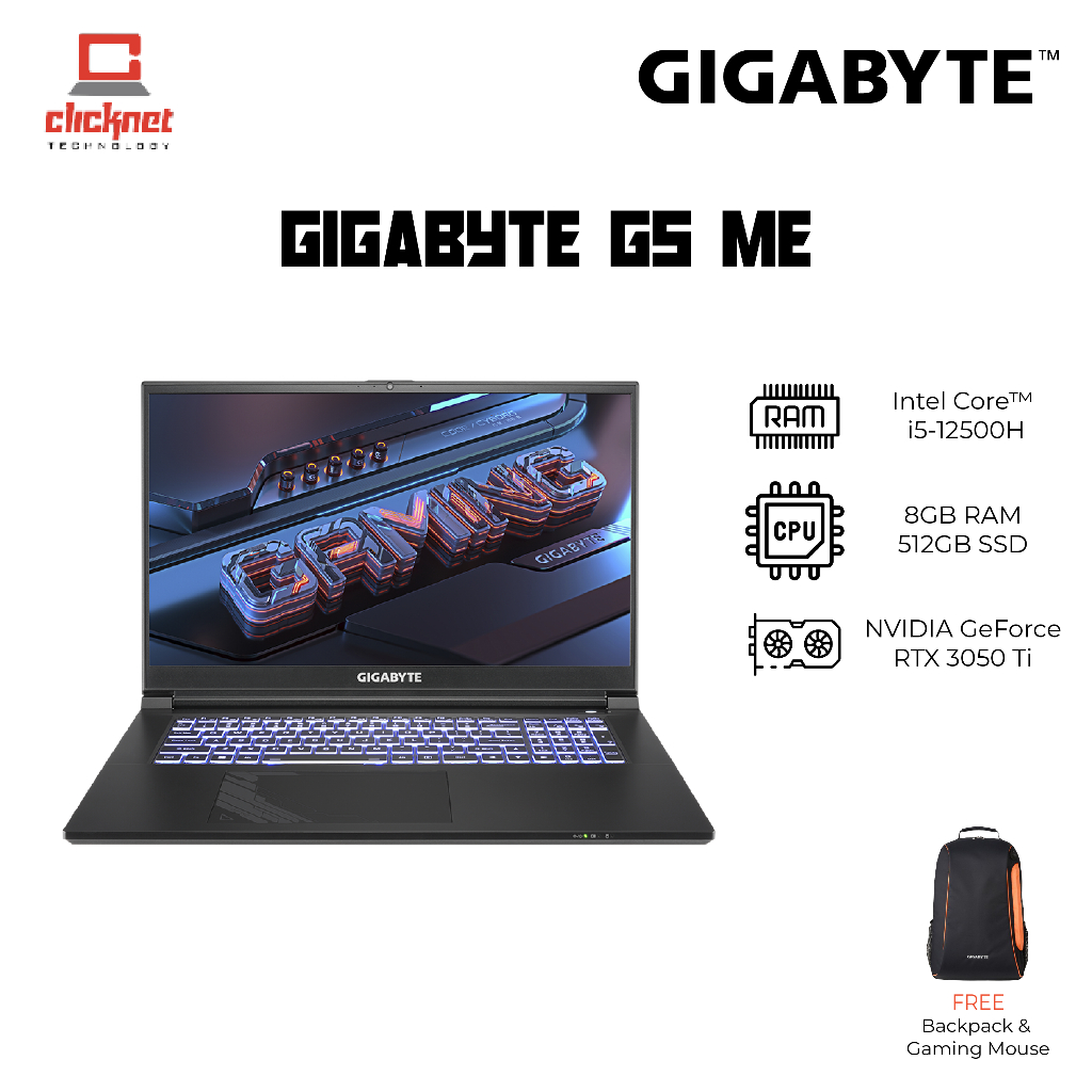 "GIGABYTE G5 GE/ME Gaming Laptop | i5-12500H | 8GB RAM | 512GB SSD ...