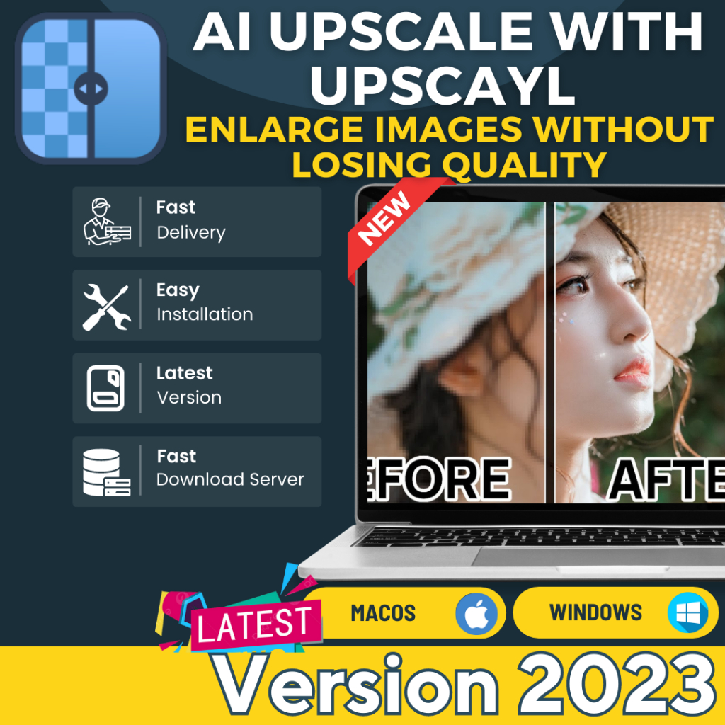 AI Image Upscaler for Linux, MacOS and Windows | Lifetime | Shopee Malaysia