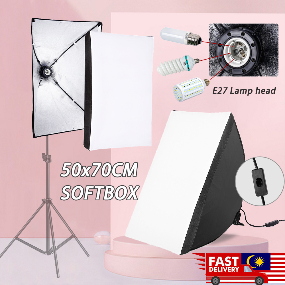 Studio Soft Box with E27 Bulb Photography Lamp Holder Tripod ...