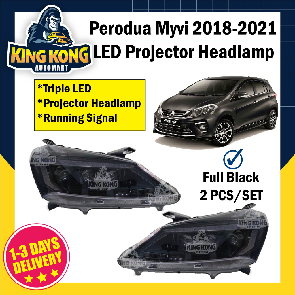 Perodua Myvi G3 2018 - 2021 Triple Led Projector Dynamic Headlamp With ...