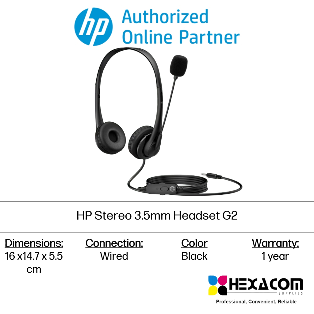 HP Stereo 3.5mm Headset G2 (428H6AA) | Shopee Malaysia