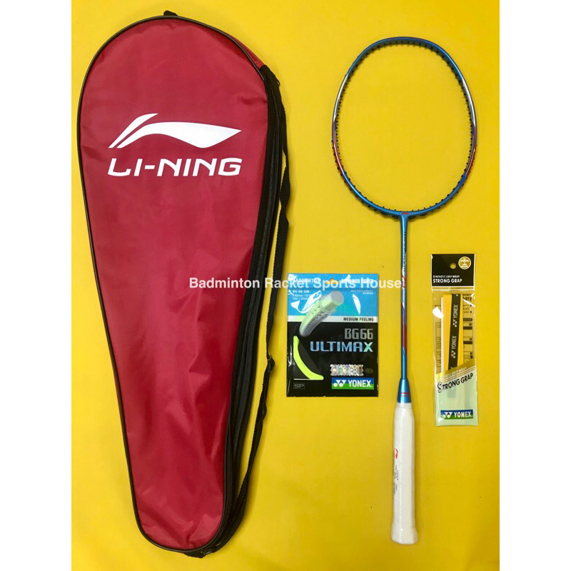 LI-NING WINDSTORM 75 4U5G BADMINTON RACKET (Blue+Red) FREE STRING ...