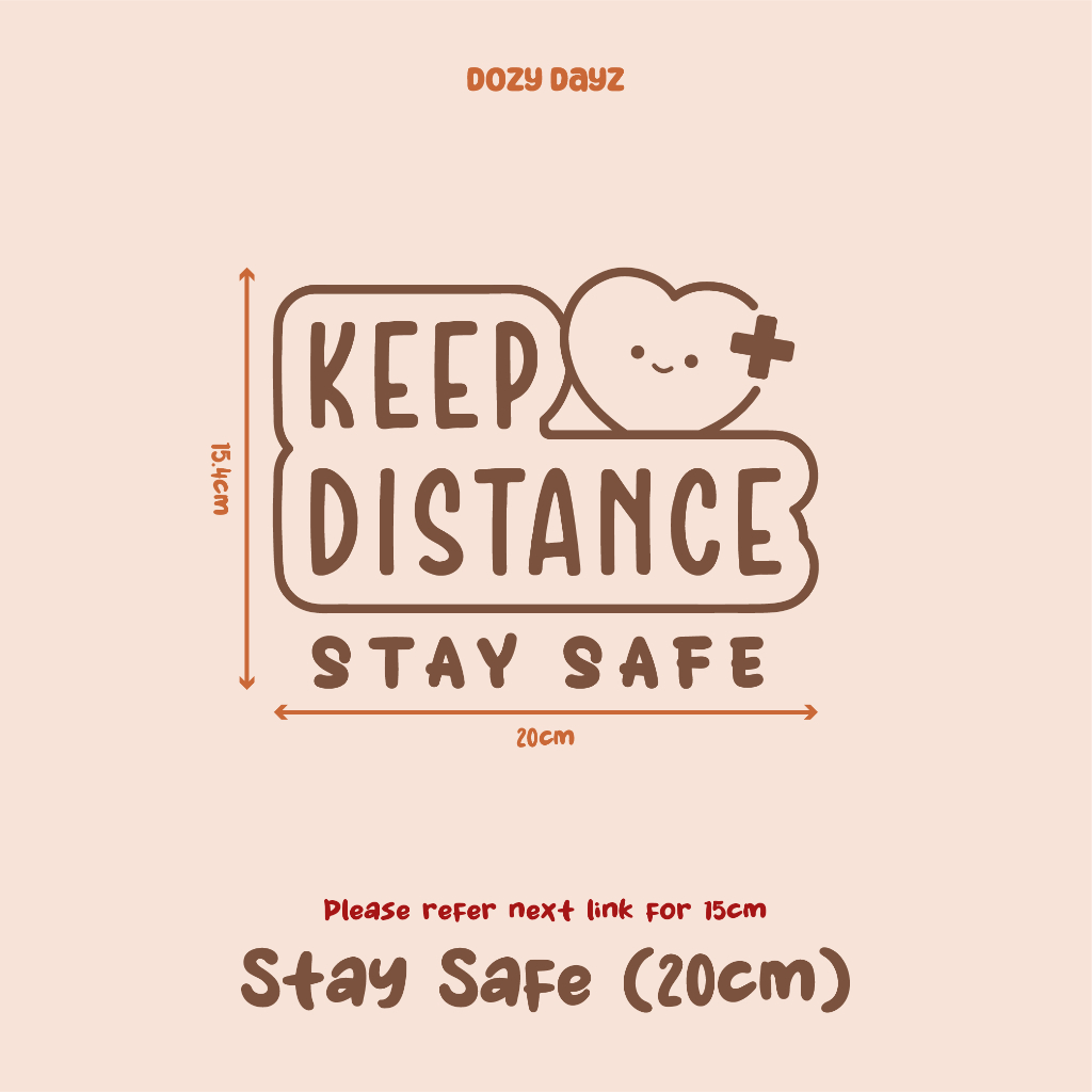 20cm Keep Distance Vinyl Sticker | Ghosties | Waterproof | Car Decal ...