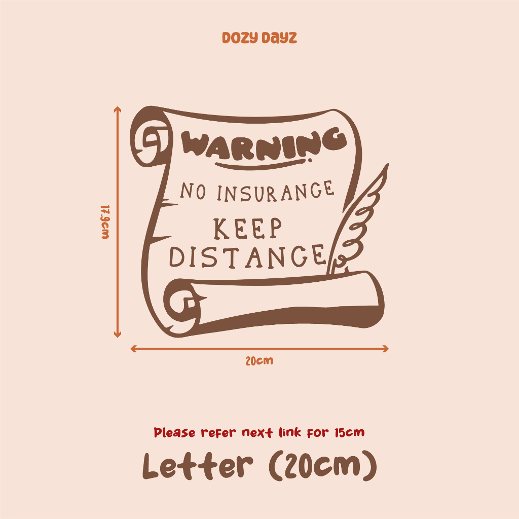 20cm Keep Distance Vinyl Sticker | Ghosties | Waterproof | Car Decal ...