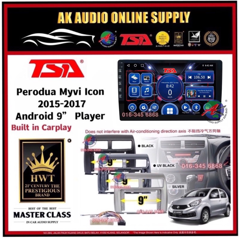 [ MTK 2+32GB ] TSA Perodua Myvi Icon 2015 - 2017 Android 9'' inch Car player Monitor | Shopee ...
