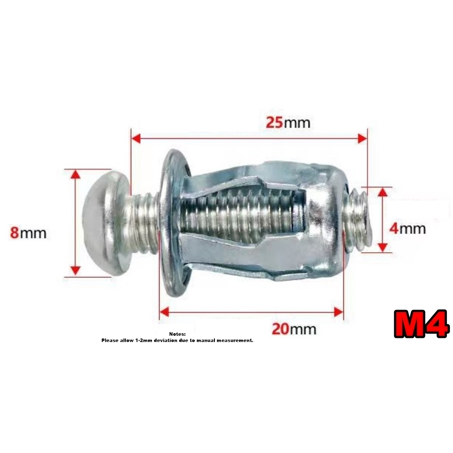 10pcs Petal Nut Rivet Lock Nut Jack Nut Expansion Screw Anchor Bolt For ...