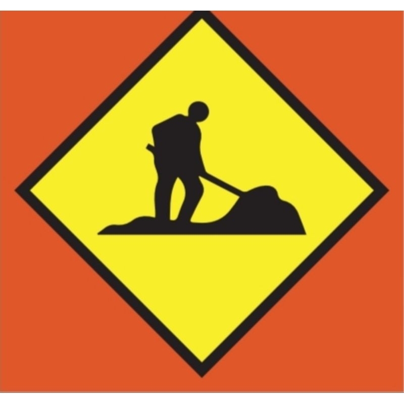 Sticker signboard UV Road Work Sign 3ft x 3ft | Shopee Malaysia