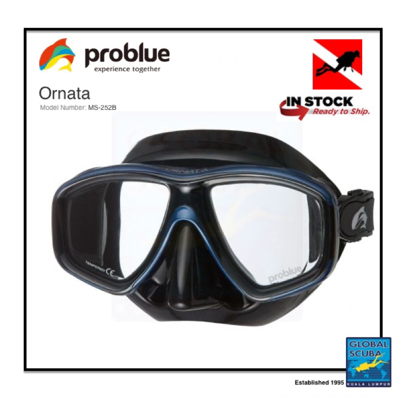 PROBLUE Ornata Dive Mask for Scuba Diving and Snorkeling | Shopee Malaysia