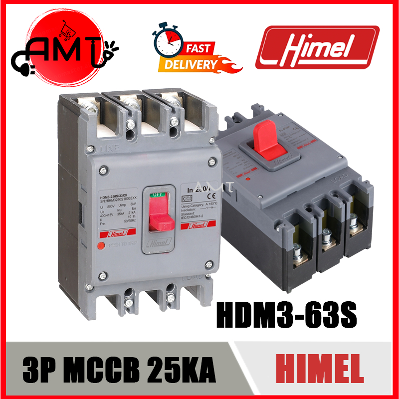 HIMEL HDM3-63S 3P MCCB 25KA S-TYPE 32A 40A 50A 63A | Shopee Malaysia