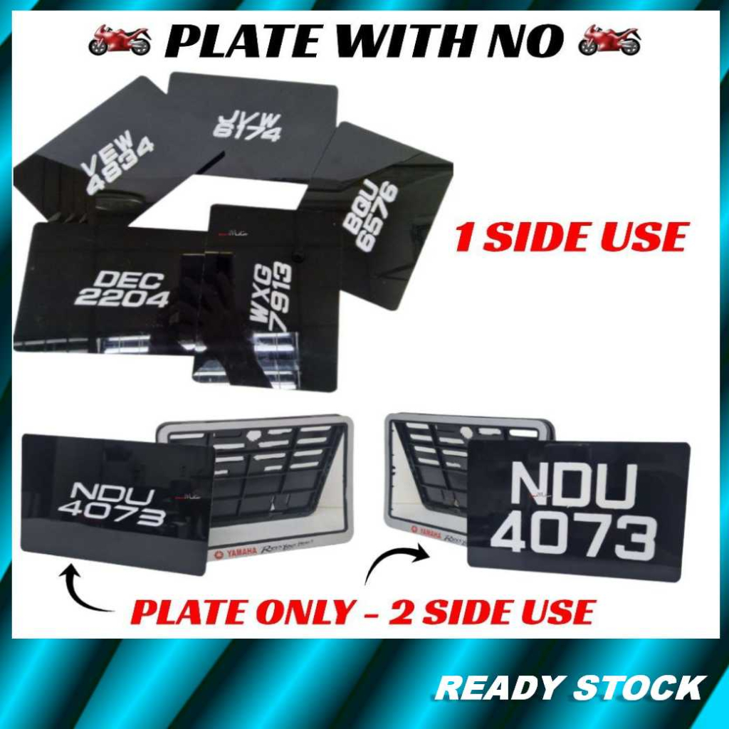 (TANPA Frame) Motor Plat Number Plate With No JPJ/Mini/Crystal Font For ...