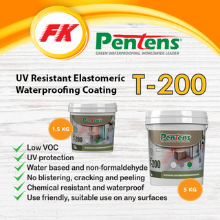 5KG Pentens T-200 Resistant Elastomeric Waterproofing Coating 5KG (t200 ...