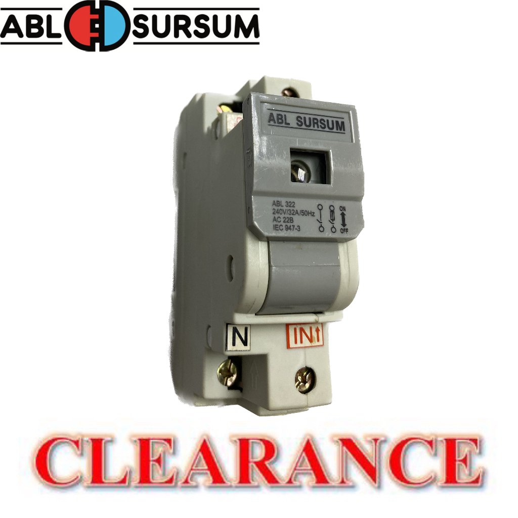 ABL SURSUM ABL 322 LOAD-BREAK SWITCH FUSE 32A 1P&N DO2 50kA eff 32A 240 ...