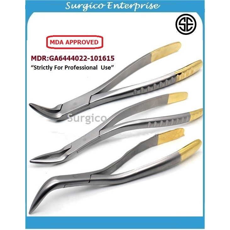 Dental Root Fragment Tooth Extraction Forceps Gold Handle Dental Use ...