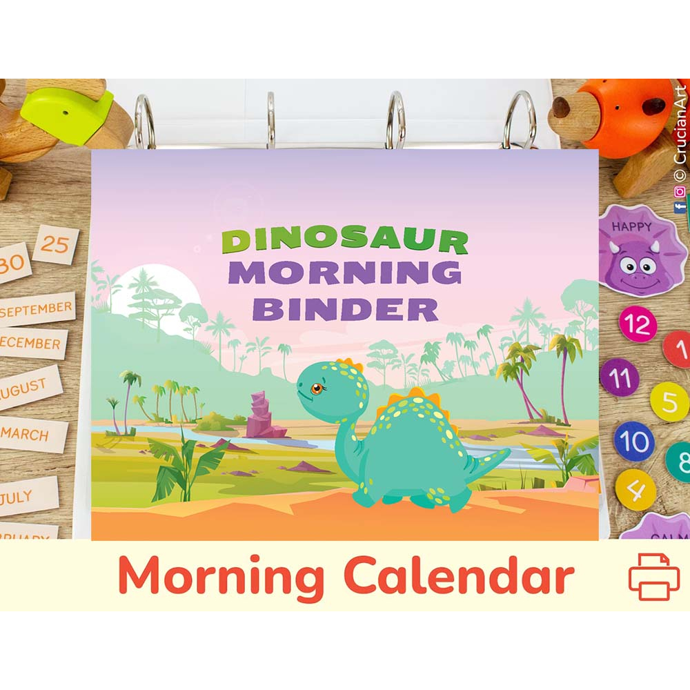 PDF] Dinosaur Morning Binder Busy Quiet Book Learning Kids Printable ...