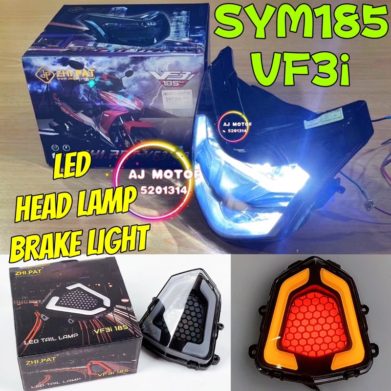 SYM185 VF3i V1 V2 LED HEAD LAMP / BRAKE LIGHT + SIGNAL SYM 185 VF3 ...