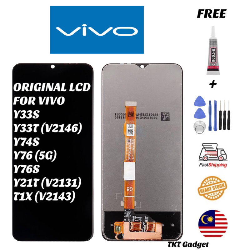 ORIGINAL LCD DISPLAY COMPATIBLE FOR VIVO Y33S / Y33T (V2146) / Y74S ...
