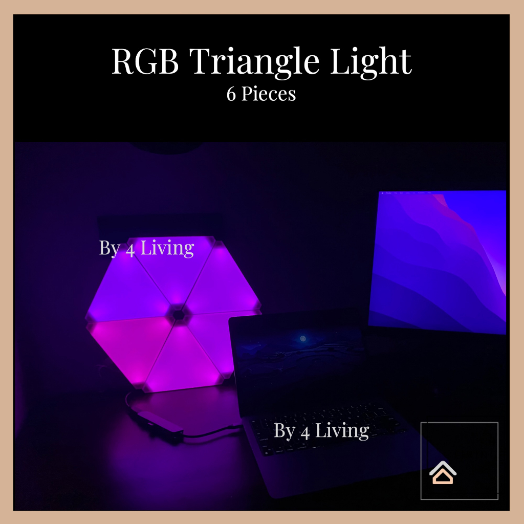 🔥WARRANTY🔥 10PCS Lampu RGBIC Hexagon LED Light Voice Control APP Gamer ...