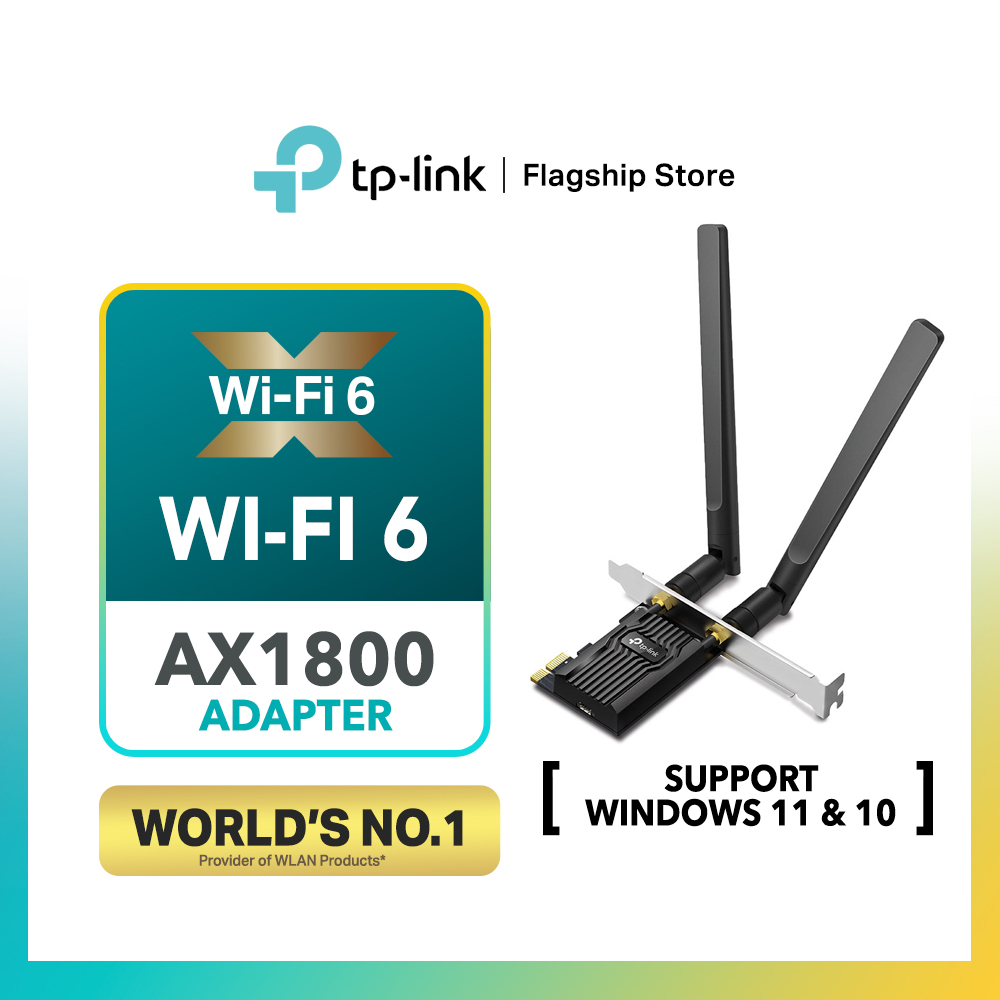TP-Link AX1800 WIFI 6 High-Gain Dual Band & Bluetooth 5.2 PCIe Adapter ...
