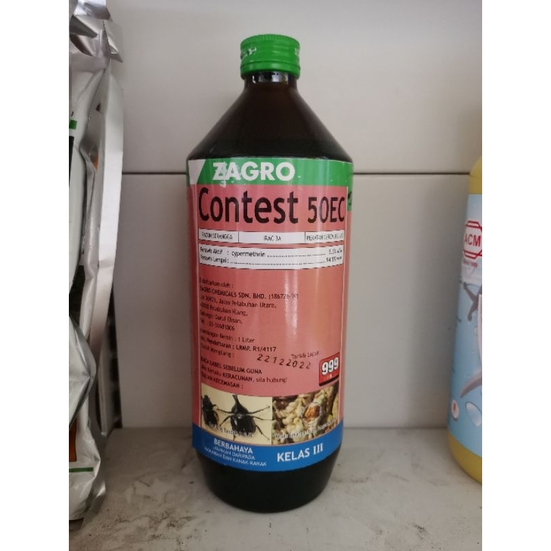 Contest 50EC 1 Liter Cypermetrin 5.5% Insecticide Racun Ulat Racun 505 ...