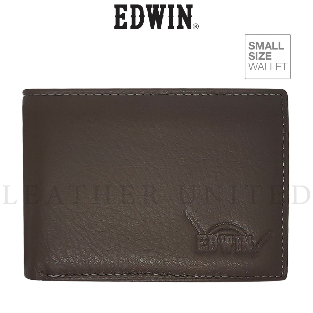 𝗘𝗗𝗪𝗜𝗡 𝗖𝗢𝗟𝗟𝗘𝗖𝗧𝗜𝗢𝗡 Genuine Top Grain Leather Copper Logo Small Short ...