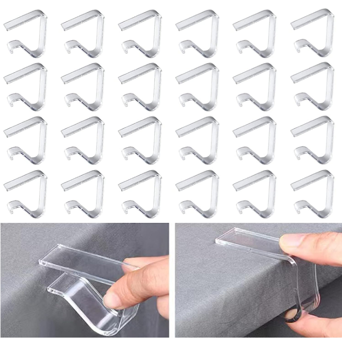 1 Pc Transparent Table Cloth Clips Acrylic Fastener Clamp Windproof ...