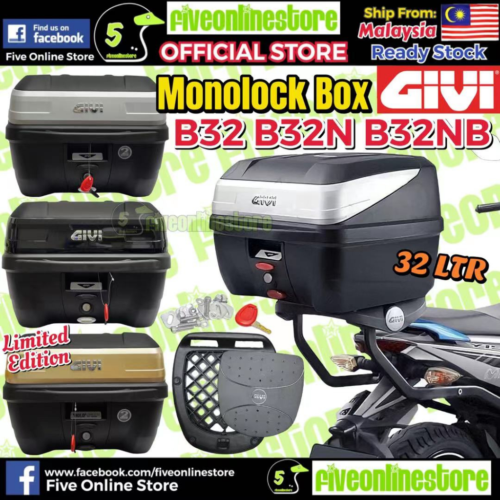 GIVI Box Kotak Monolock 100% Original B32 B32N B32NB 32LTR Bold Rear ...