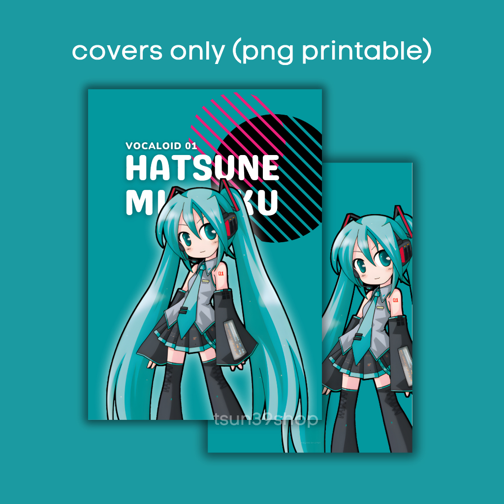 (PDF/PNG) Hatsune Miku Cover Designs for Custom Book Cover | Shopee ...
