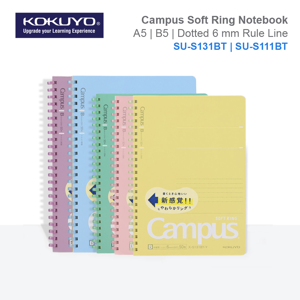 Kokuyo Campus Soft Ring Notebook A5 B5 Dotted 6mm Rule Line