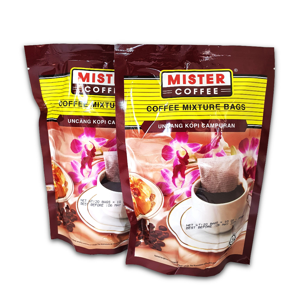 【Mister Coffee】 Coffee Mixture Bags/ Uncang Kopi Campuran- HALAL 20 bags x 10g (200g) | Shopee ...
