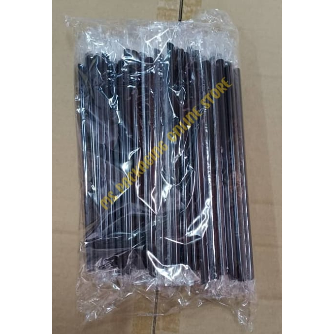 6mm /8mm Black Straw ( Single Packing ) - [ 100pcs ] Individual Pack ...