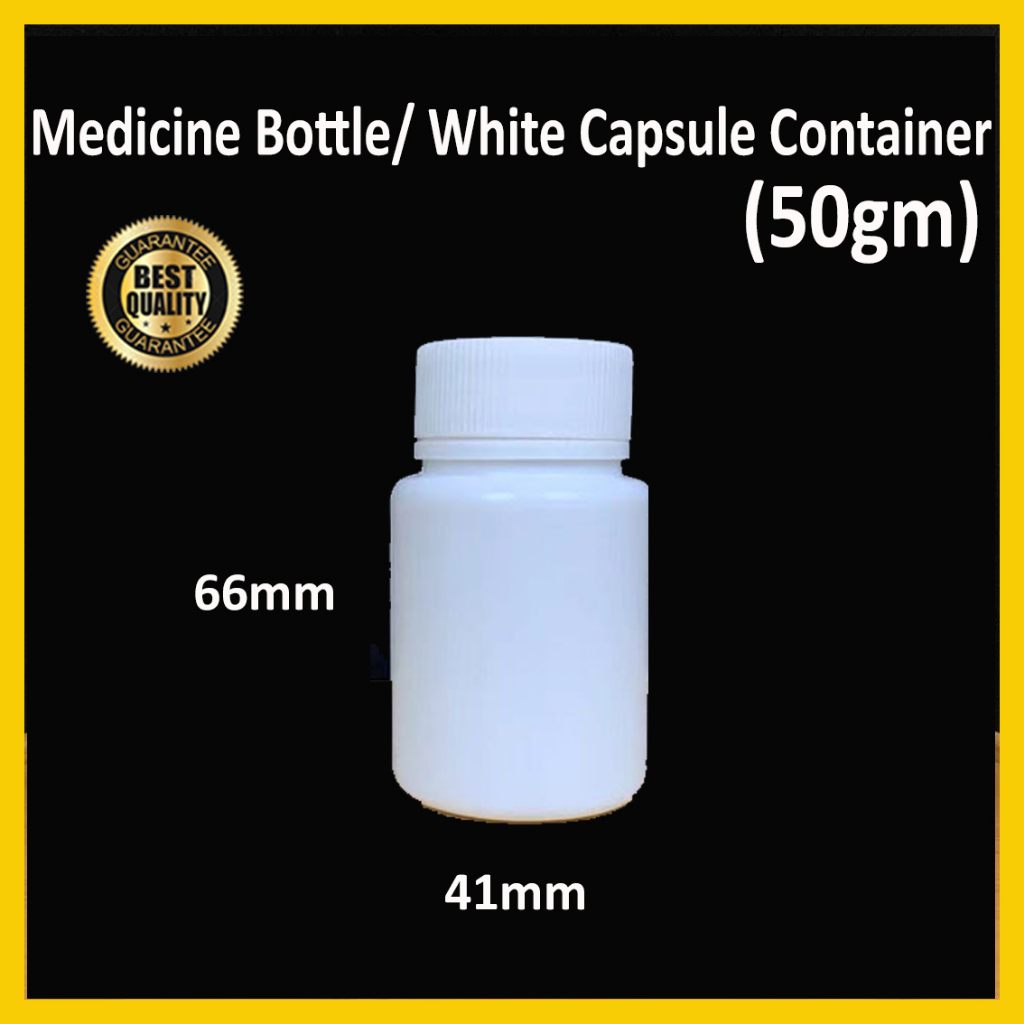 Medicine Bottle, White Capsule Container, Botol Ubat Kapsul Kosong ...