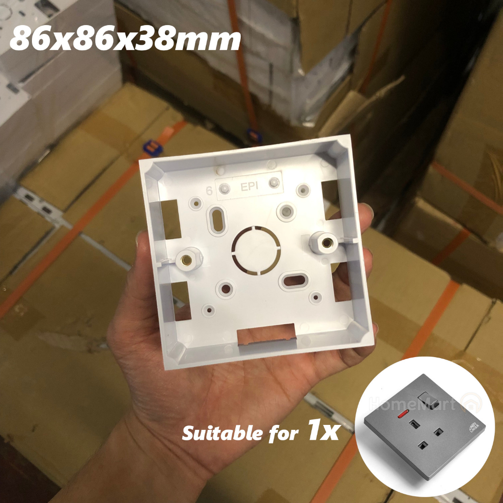 PVC Box Surface Nut Box | Electrical Box | Conceal Base | Wall Switch ...