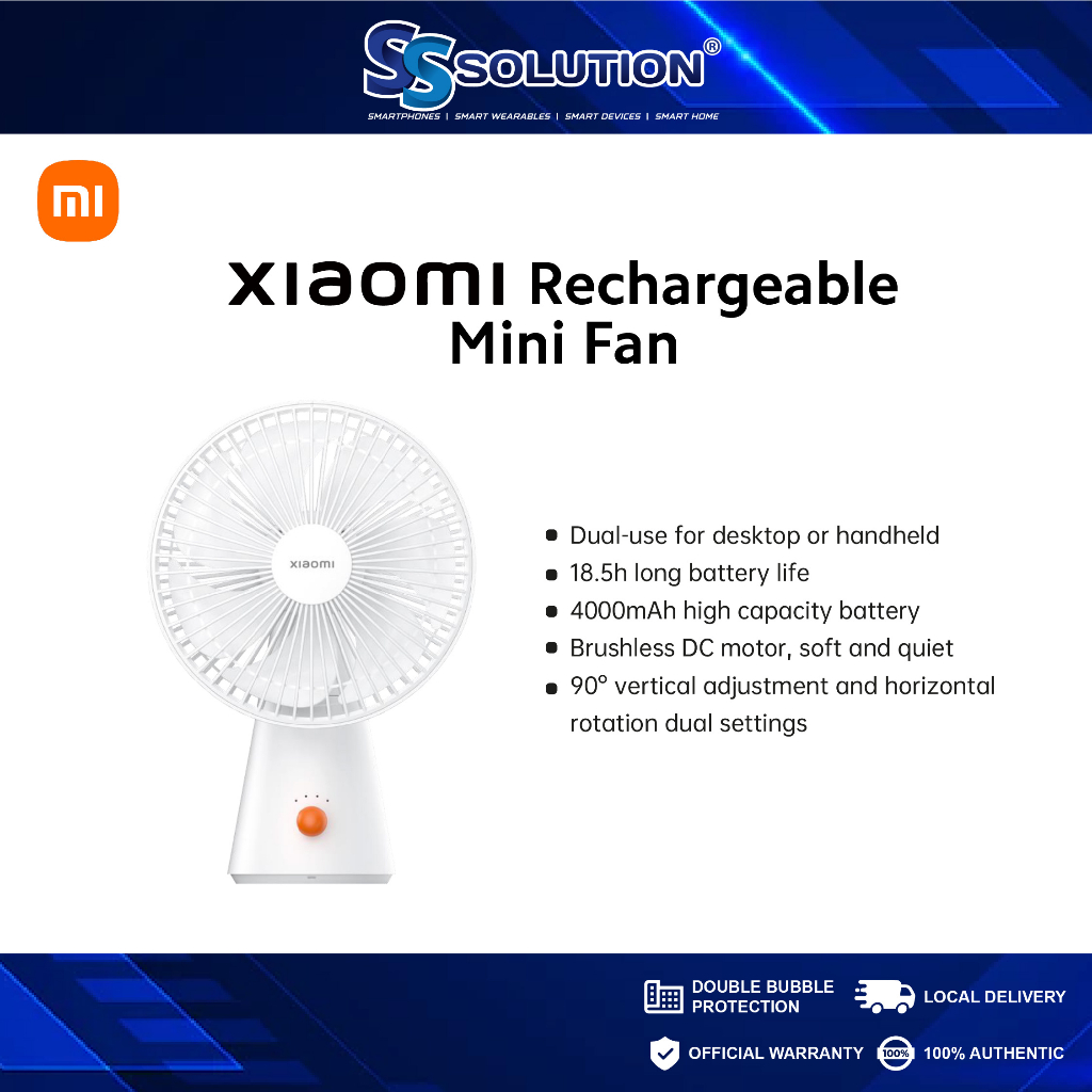 Xiaomi Rechargeable Mini Fan l A cable-free fan with long battery life ...
