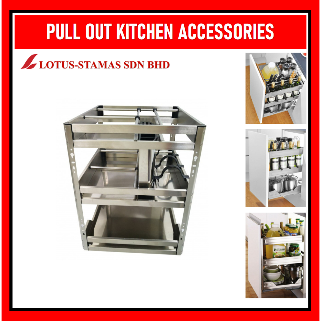 Kitchen Cabinet Pull Out Aluminium Multi Purpose Pull Out Basket ...