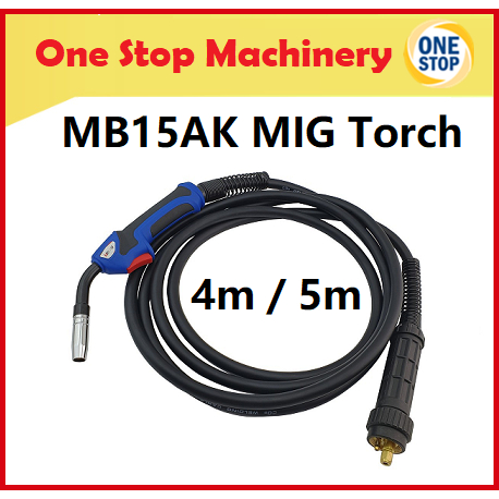 MB15AK Welding Torch , MIG/CO2 Air-Cooled 180A, Euro Connection Kit ...