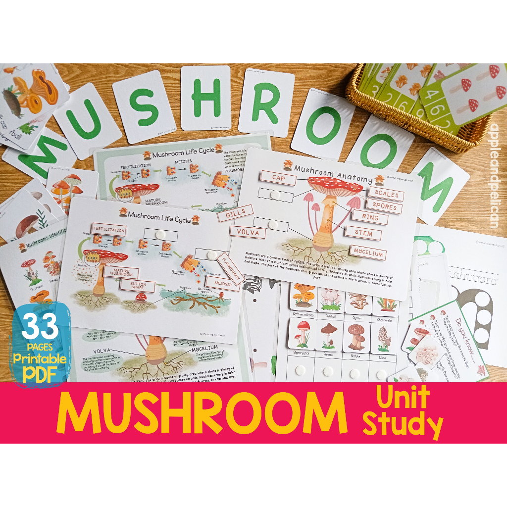 [SOFTCOPY] Mushroom Unit Study, Life Cycle, Anatomy, Preschool Science ...
