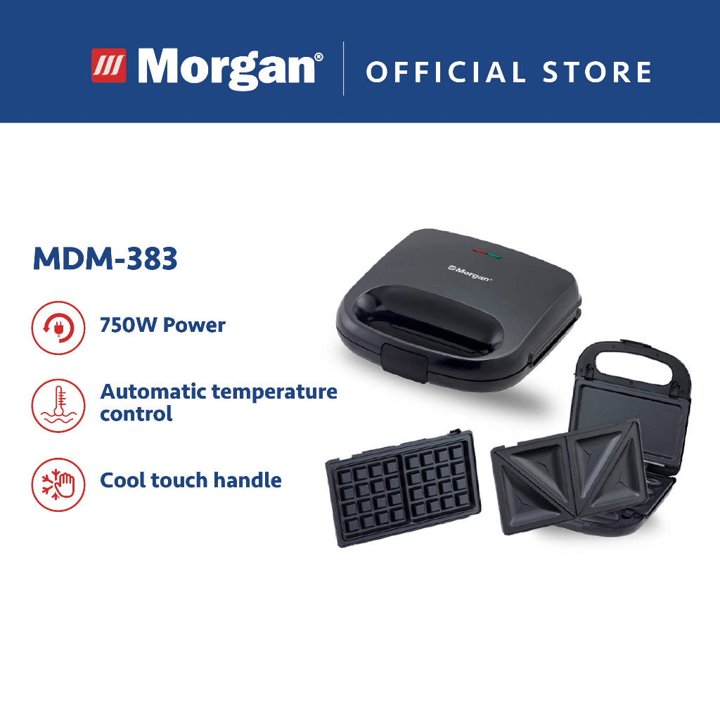 Morgan 3 In 1 Detachable Sandwich Maker Bahulu & Waffle Interchangeable ...