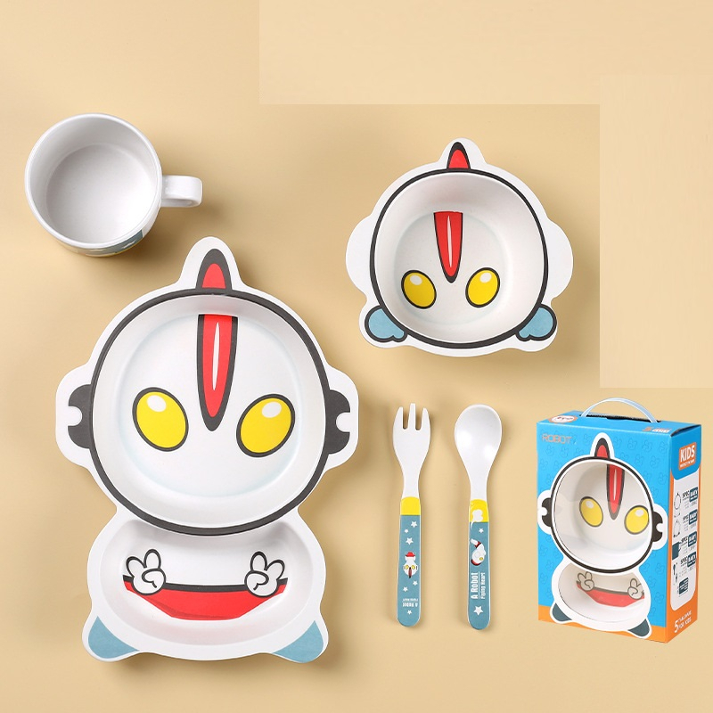 5 Dalam 1 Set Pinggan Makan Kanak-Kanak Ultraman Shape Plate Baby Plate ...