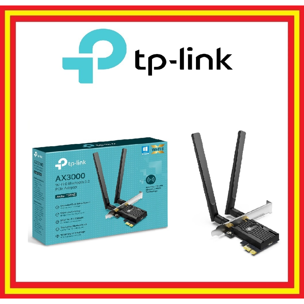 TP-LINK ARCHER TX55E AX3000 WI-FI 6 BLUETOOTH 5.2 PCIe WIFI ADAPTER ...