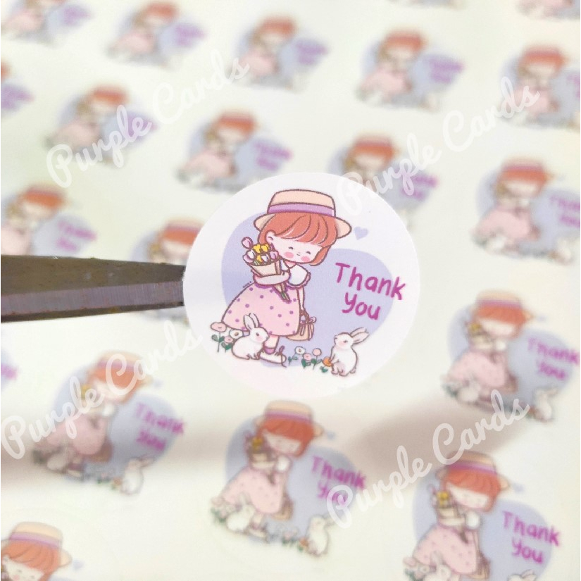 Thank You Stickers Round Shape / Birthday Sticker Sticker Hari jadi ...