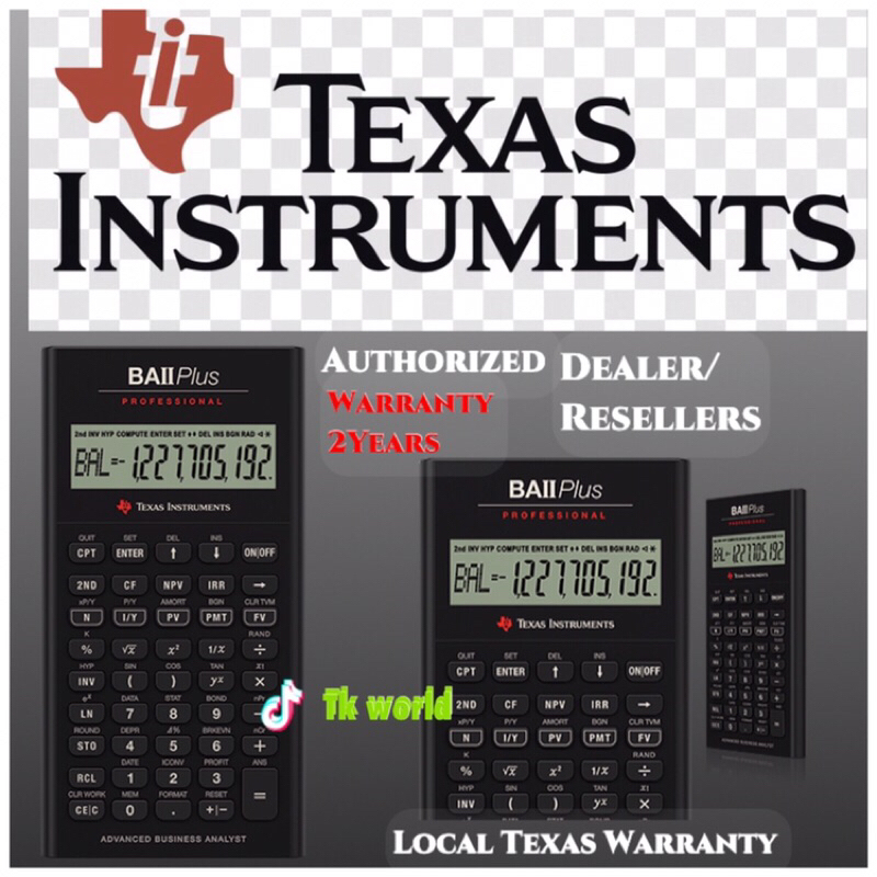 Texas Instrument TI BA II Plus Professional Financial Calculator ( CFA ...