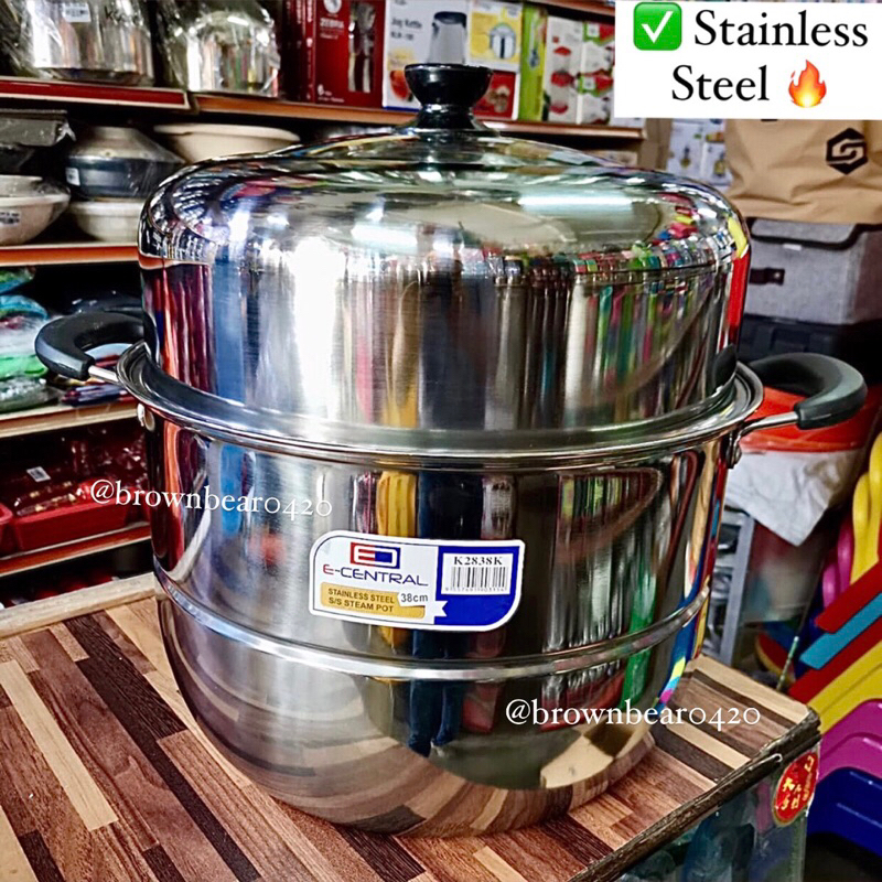 【E-Central/Eagle】28-38cm Stainless Steel large steam pot steamer high quality / periuk kukus ...