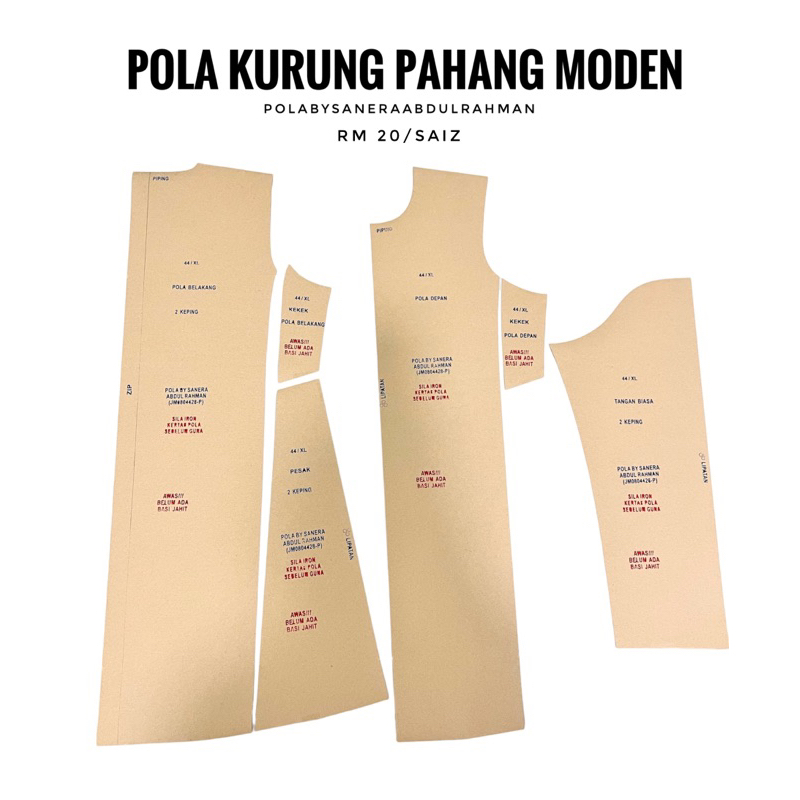 POLA KURUNG PAHANG MODEN ( Dewasa ) | Shopee Malaysia