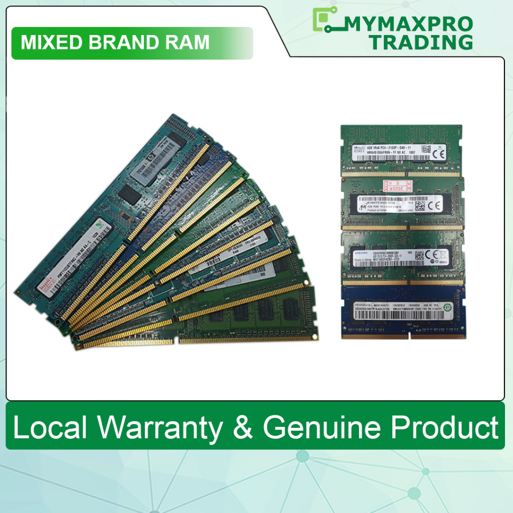 MIXED Desktop Laptop DIMM/SODIMM RAM 4GB/8GB DDR3/DDR3L/DDR4 1600/2400/2666 (USED) | Shopee Malaysia