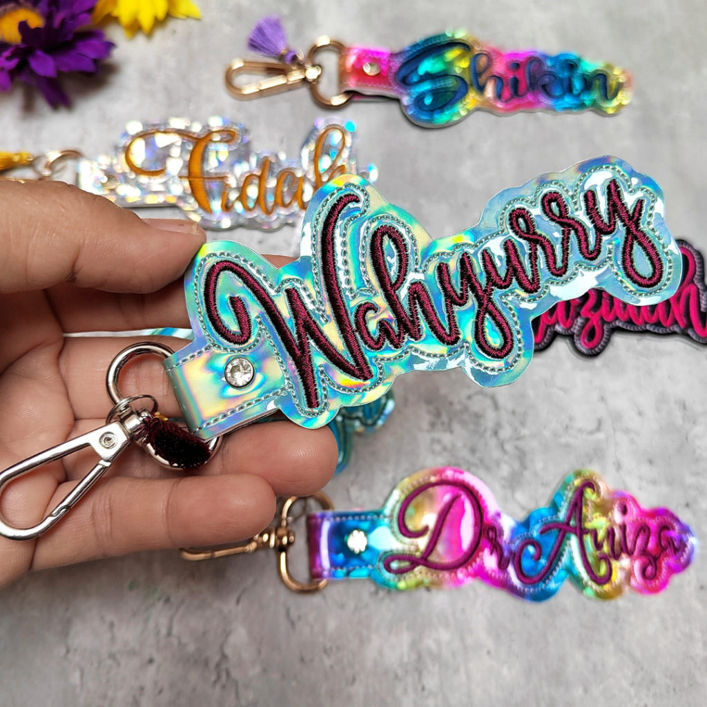 Keychain Nama , Keychain Nama Sulam , Keychain Name, Keychain Name ...